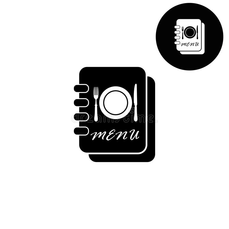 Libro Del Menú - Icono Blanco Del Vector Ilustración del Vector ...