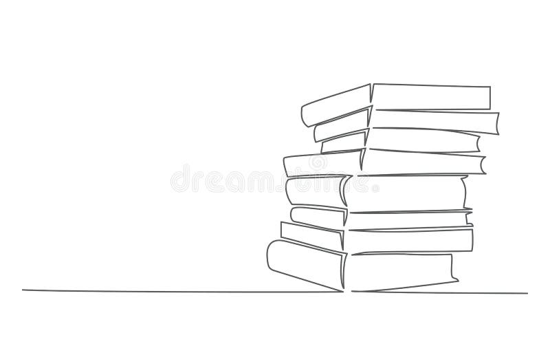 Libro. Dibujo De Una Línea. Libro Vector En Estilo De Línea Ilustración ...