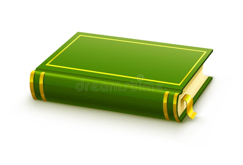 Libro Verde Cerrado Con La Cubierta En Blanco Stock de ilustración ...