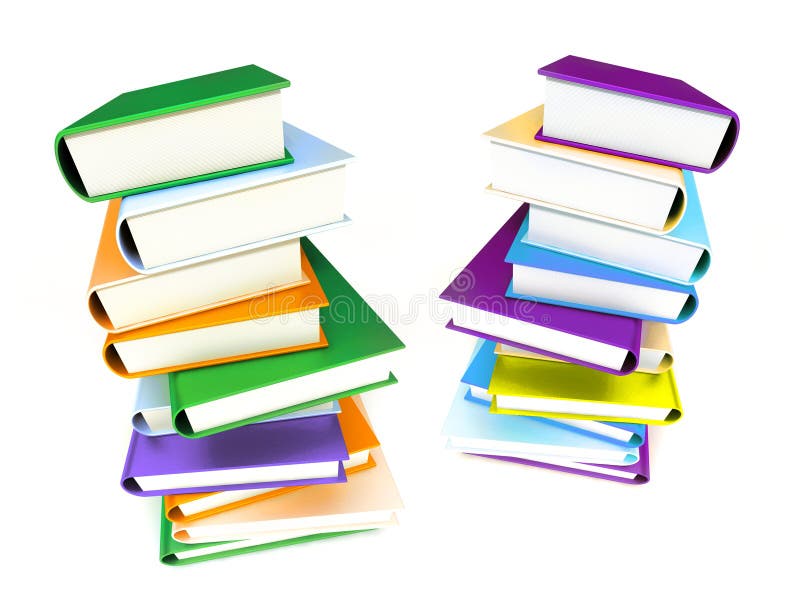 Libros Coloreados En Blanco Imagen. Imagen: 4060466