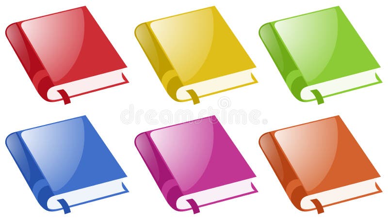 Libros En Seis Diversos Colores Ilustración del Vector - Ilustración de ...