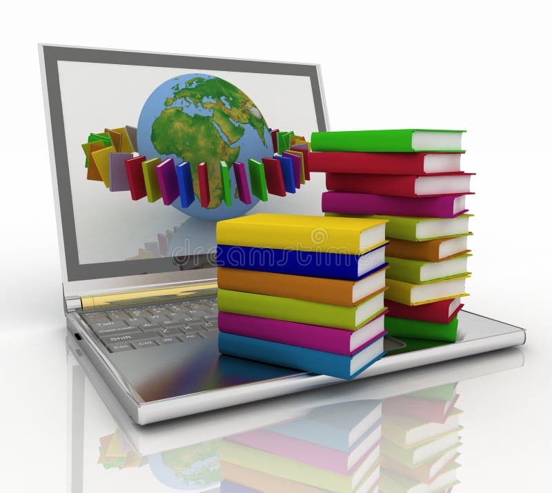 Libros Que Se Sientan Encima De La Computadora Portátil Stock de ...