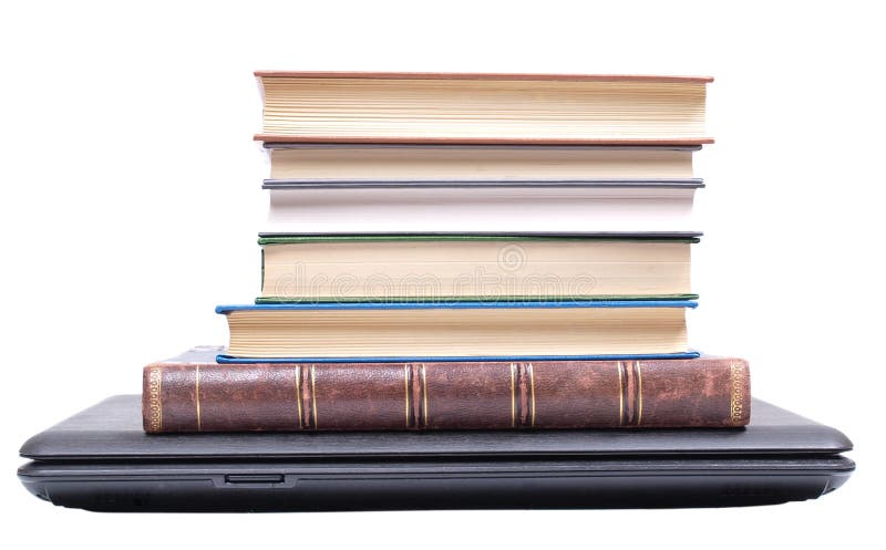 Libros Y Computadora Portátil Imagen de archivo - Imagen de datos ...