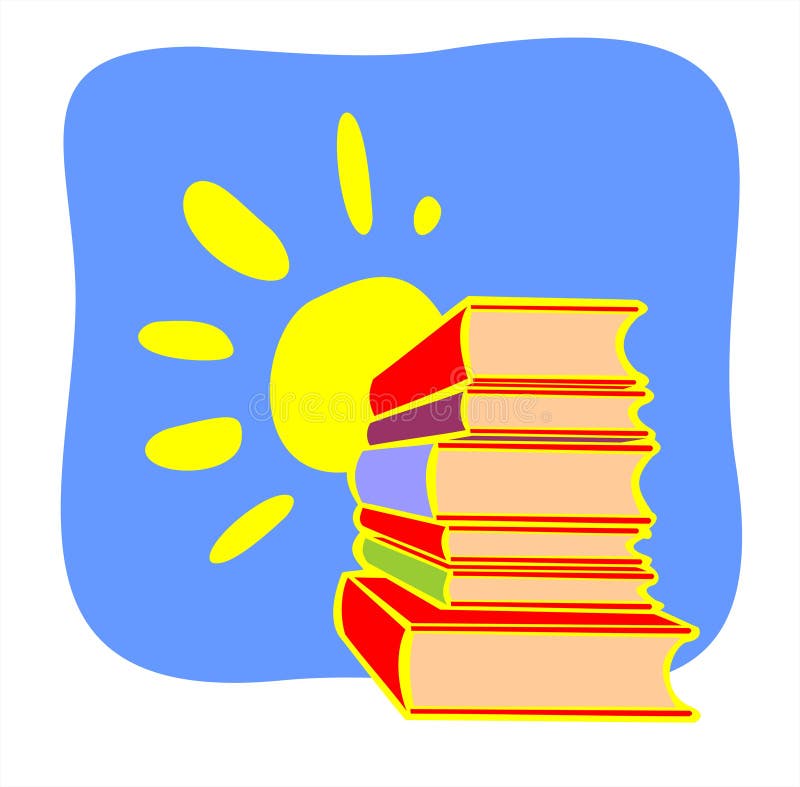 Libros y sol ilustración del vector. Ilustración de pila - 2751866