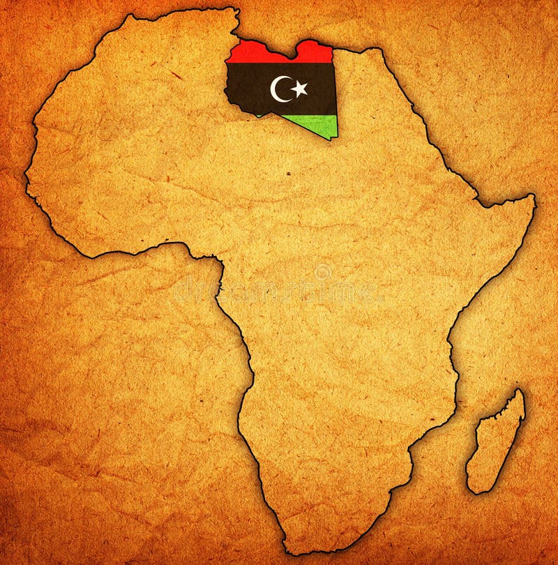 Libya on Actual Map of Africa Stock Illustration - Illustration of ...