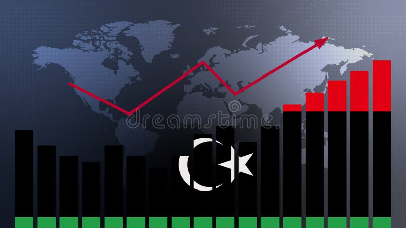 Libya Bar Chart Graph with Ups and Downs, Increasing Values, Concept of ...