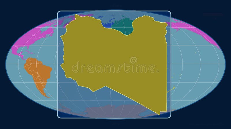 Libya - Continents. Mollweide, Centered Stock Illustration ...