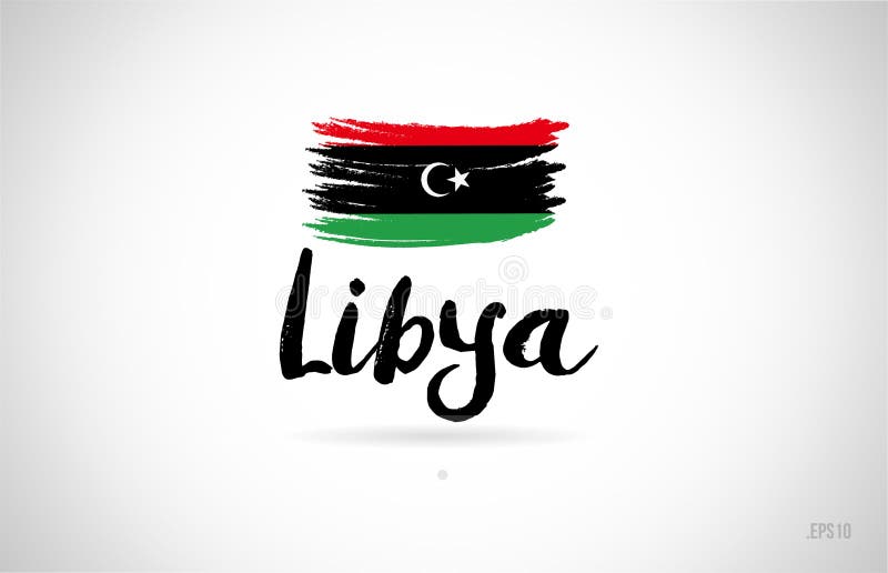 Libya Country Flag Concept with Grunge Design Icon Logo Stock Vector ...