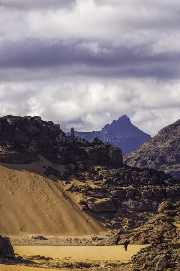 Akakus (Acacus) Mountains, Sahara, Libya at Sunset Stock Photo - Image ...