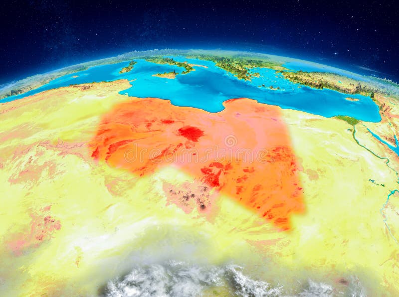 Libya on Earth stock illustration. Illustration of international ...