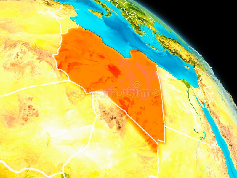 Libya on Earth stock illustration. Illustration of highlighted - 114517863