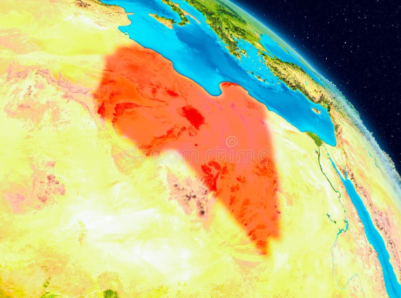 Libya on Earth stock illustration. Illustration of highlighted - 112157722