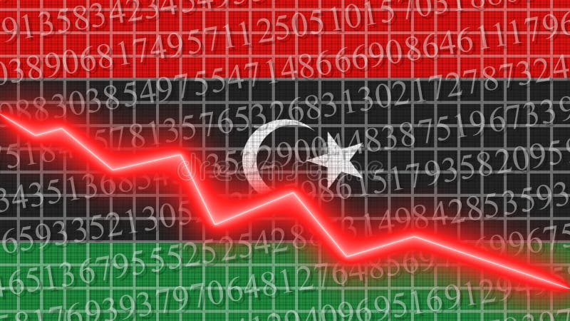 Libya Economic Growth Progress Chart Report â€“ 3D Illustrations Stock ...