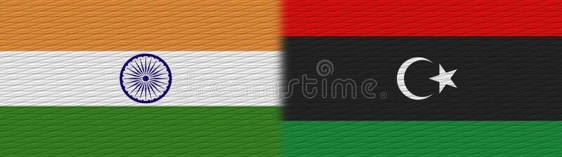 Libya Et Inde Toile Drapeau Dash 3d Illustrations Illustration Stock ...