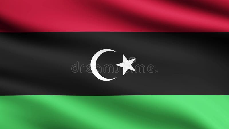 Libya Flag Animation Waving Full Screen Stock Video - Video of fabric ...