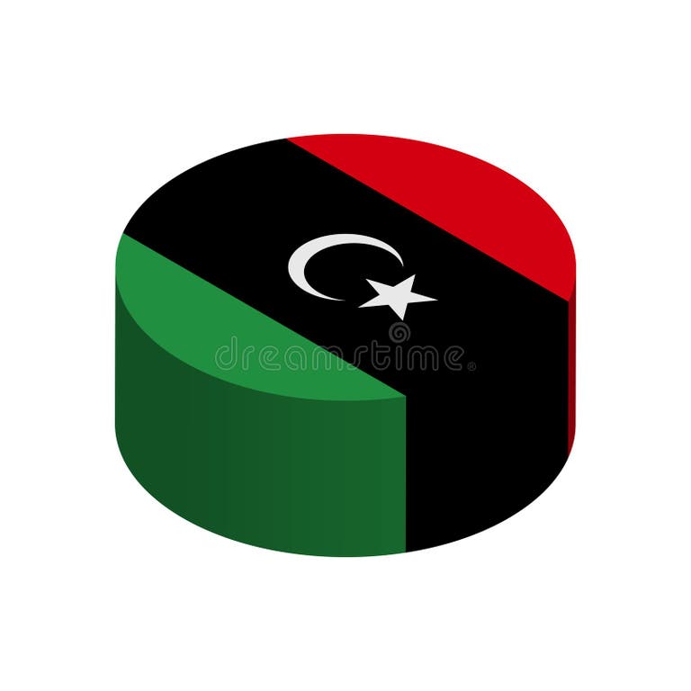 Isometric 3D Circle Vector Flag of Libya Stock Vector - Illustration of ...