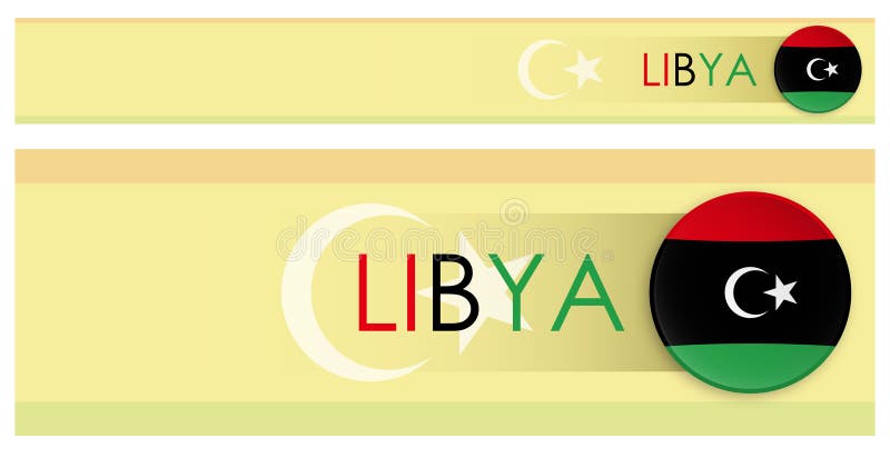 LIBYA Flag Horizontal Web Banner in Modern Neomorphism Style. Webpage ...