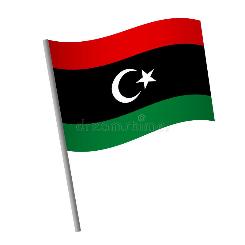 Libya flag icon stock illustration. Illustration of country - 135855564