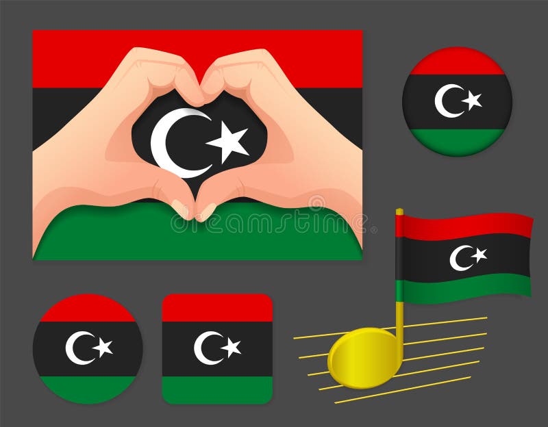 Libya flag icon stock illustration. Illustration of flag - 181867953