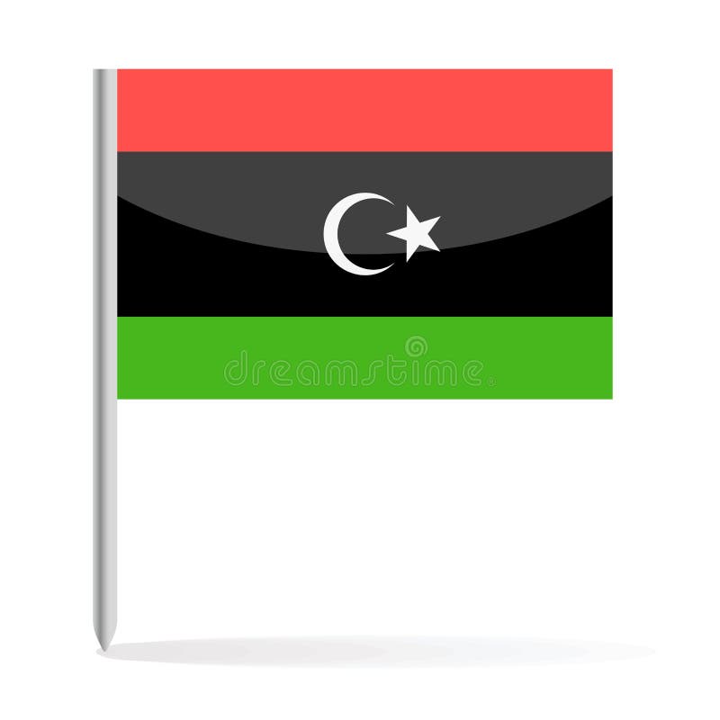 Libya Flag Pin Vector Icon stock illustration. Illustration of vector ...