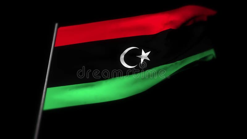 Libya Flag , Realistic 3D Animation of Waving Flag.Libya Flag Waving in ...