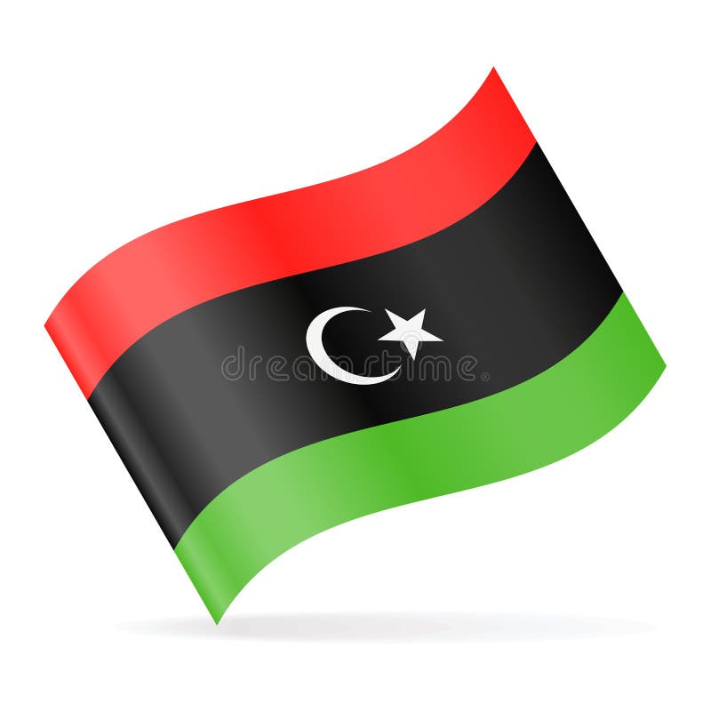 Libya Flag Vector Waving Icon Stock Illustration - Illustration of ...