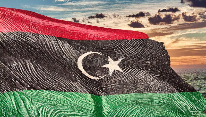Libya Flag Waving on the Wind Stock Illustration - Illustration of silk ...