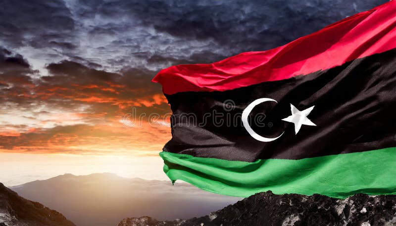 Libya Flag Waving on the Wind Stock Illustration - Illustration of ...