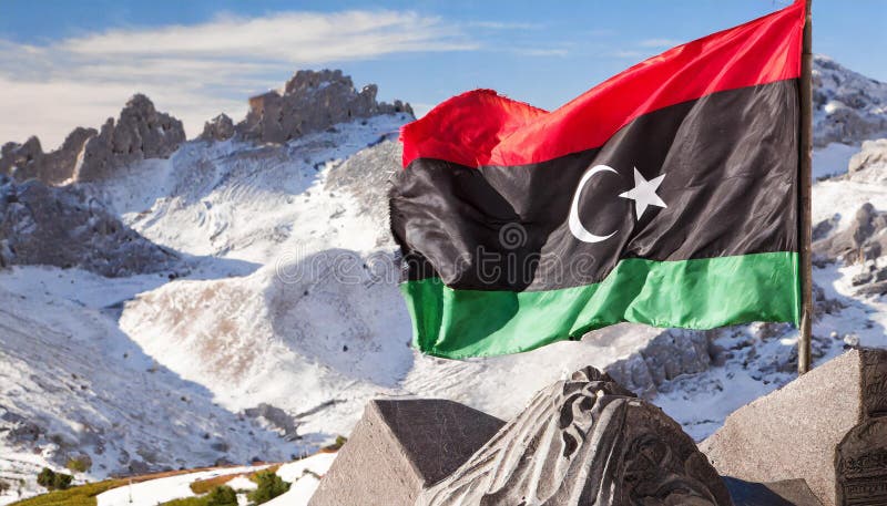 Libya Flag Waving on the Wind Stock Illustration - Illustration of ...