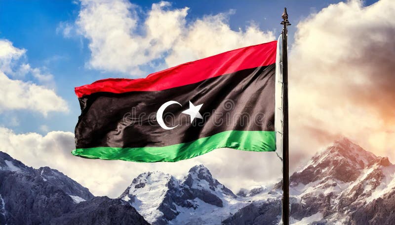 Libya Flag Waving on the Wind Stock Illustration - Illustration of ...