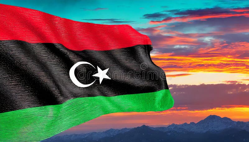 Libya Flag Waving on the Wind Stock Illustration - Illustration of ...