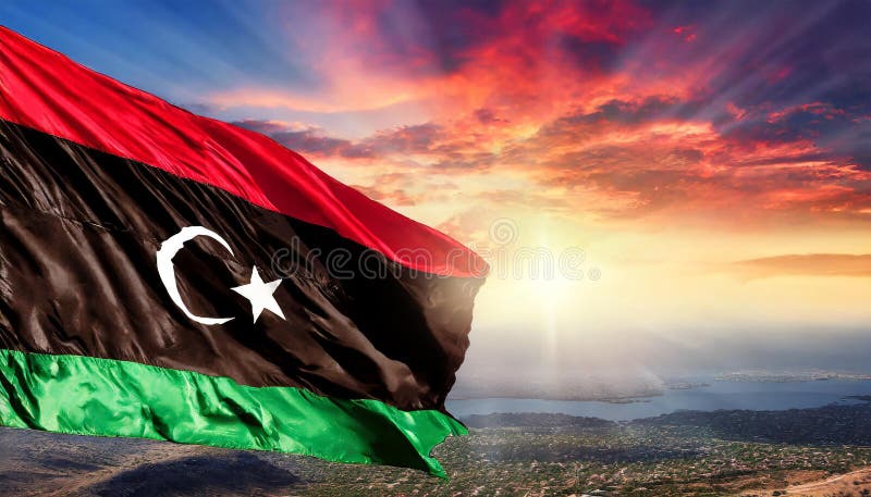 Libya Flag Waving on the Wind Stock Illustration - Illustration of ...
