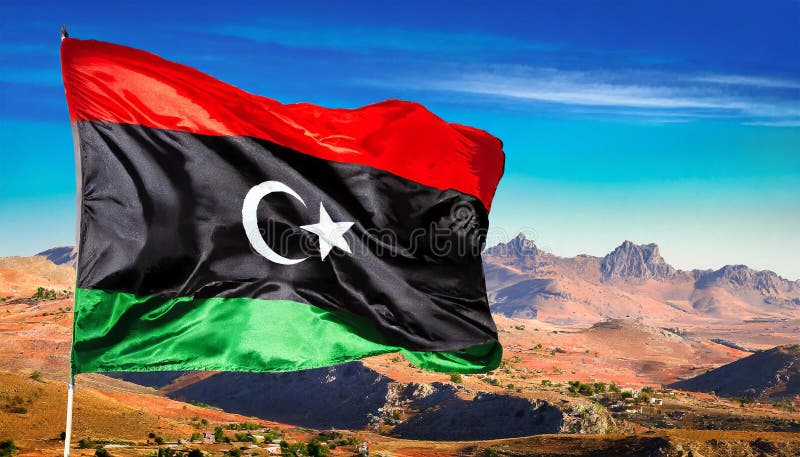 Libya Flag Waving on the Wind Stock Illustration - Illustration of ...