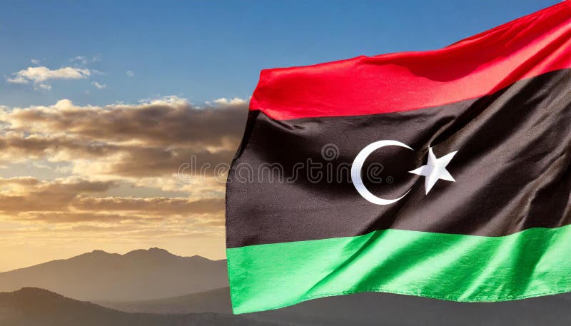 Libya Flag Waving on the Wind Stock Illustration - Illustration of ...