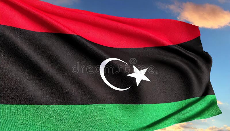 Libya Flag Waving on the Wind Stock Illustration - Illustration of ...