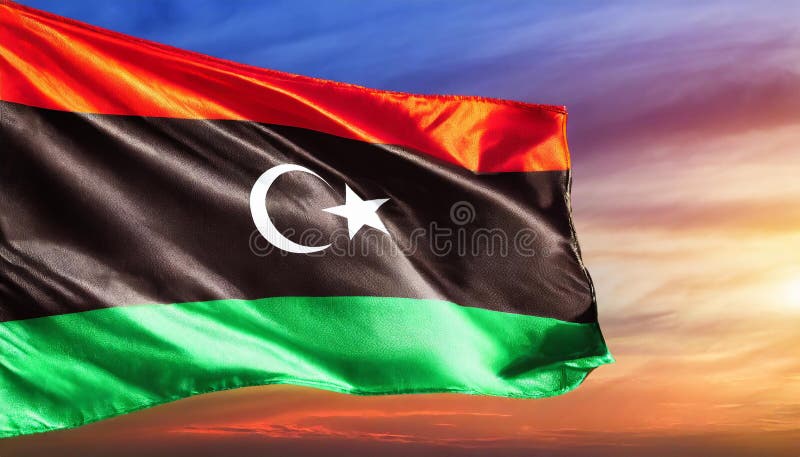 Libya Flag Waving on the Wind Stock Illustration - Illustration of ...
