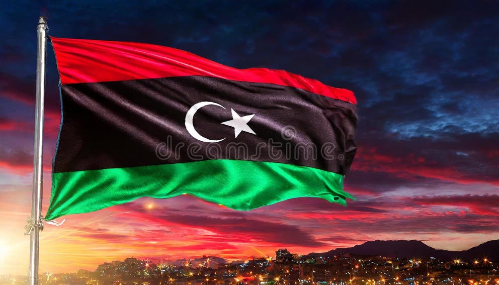 Libya Flag Waving on the Wind Stock Image - Image of culture, identity ...