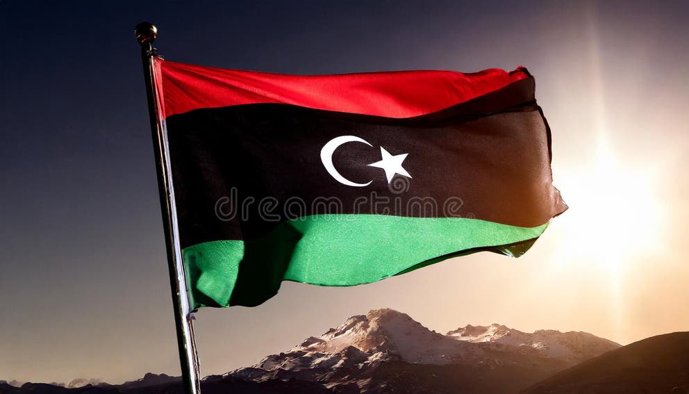 Libya Flag Waving on the Wind Stock Illustration - Illustration of ...