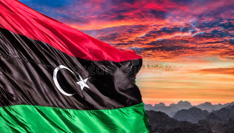 Libya Flag Waving on the Wind Stock Illustration - Illustration of ...