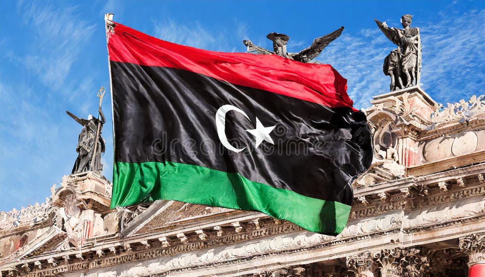 Libya Flag Waving on the Wind Stock Illustration - Illustration of ...