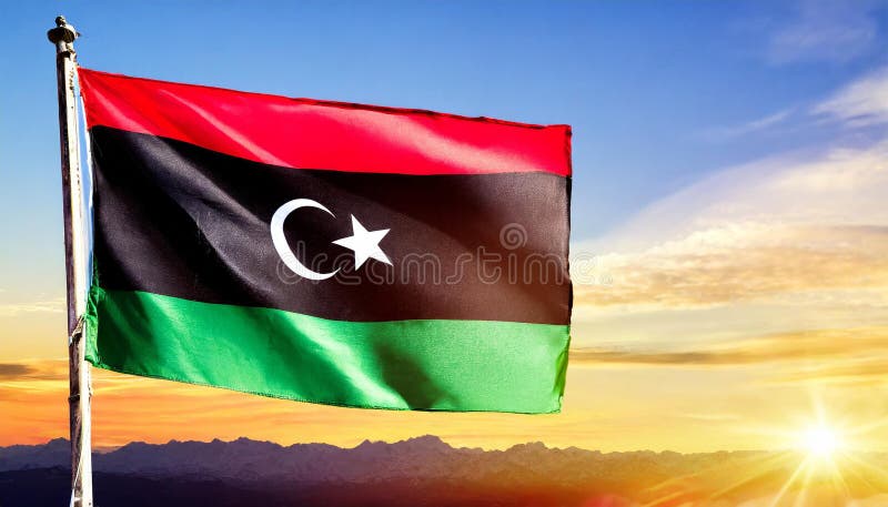 Libya Flag Waving on the Wind Stock Illustration - Illustration of ...