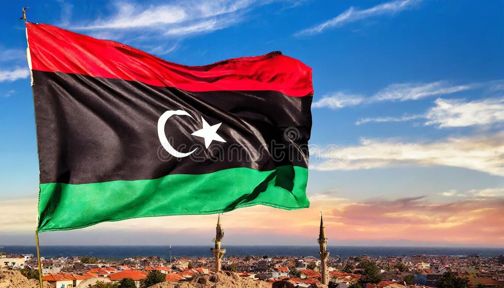 Libya Flag Waving on the Wind Stock Illustration - Illustration of ...
