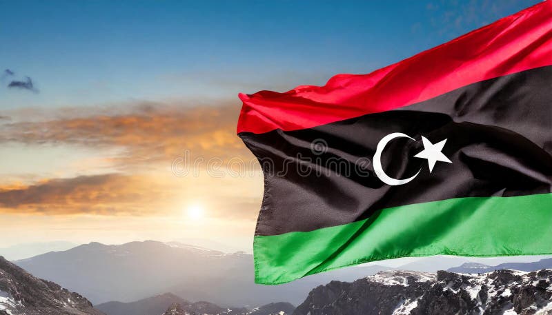 Libya Flag Waving on the Wind Stock Illustration - Illustration of ...