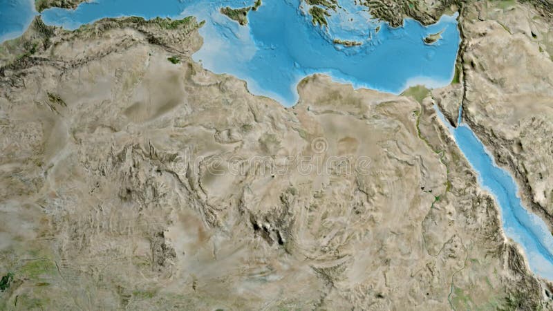 Libya on the Globe. Glow. Satellite. No Labels Stock Footage - Video of ...