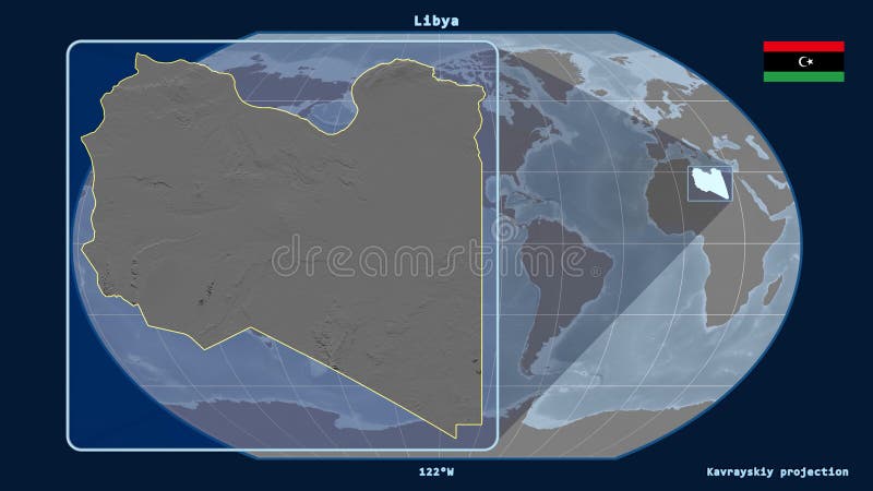 Libya - Grayscale. Kavrayskiy, Left Stock Illustration - Illustration ...
