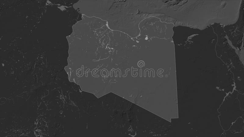 Libya highlighted. Bilevel stock illustration. Illustration of division ...