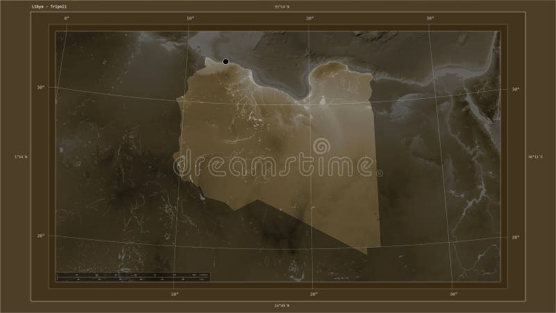 Libya Highlighted - Composition. Sepia Stock Illustration ...