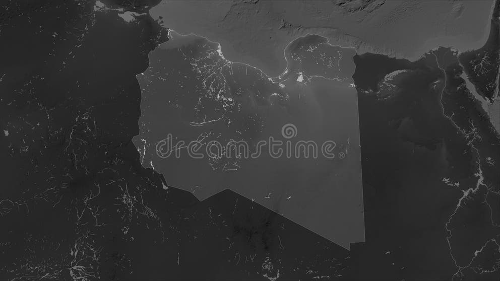 Libya Highlighted. Grayscale Stock Illustration - Illustration of ...