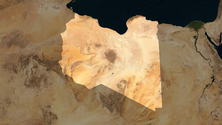 Libya Highlighted. Low-res Satellite Stock Illustration - Illustration ...