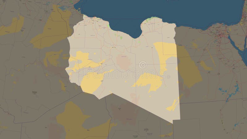Libya Highlighted. Topo Standard Stock Illustration - Illustration of ...